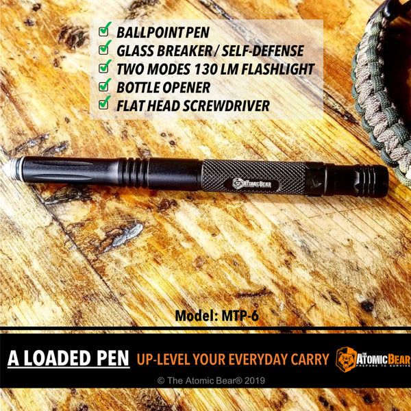The MTP6: Multi-Tool Tactical Pen with Flashlight | The Atomic Bear
